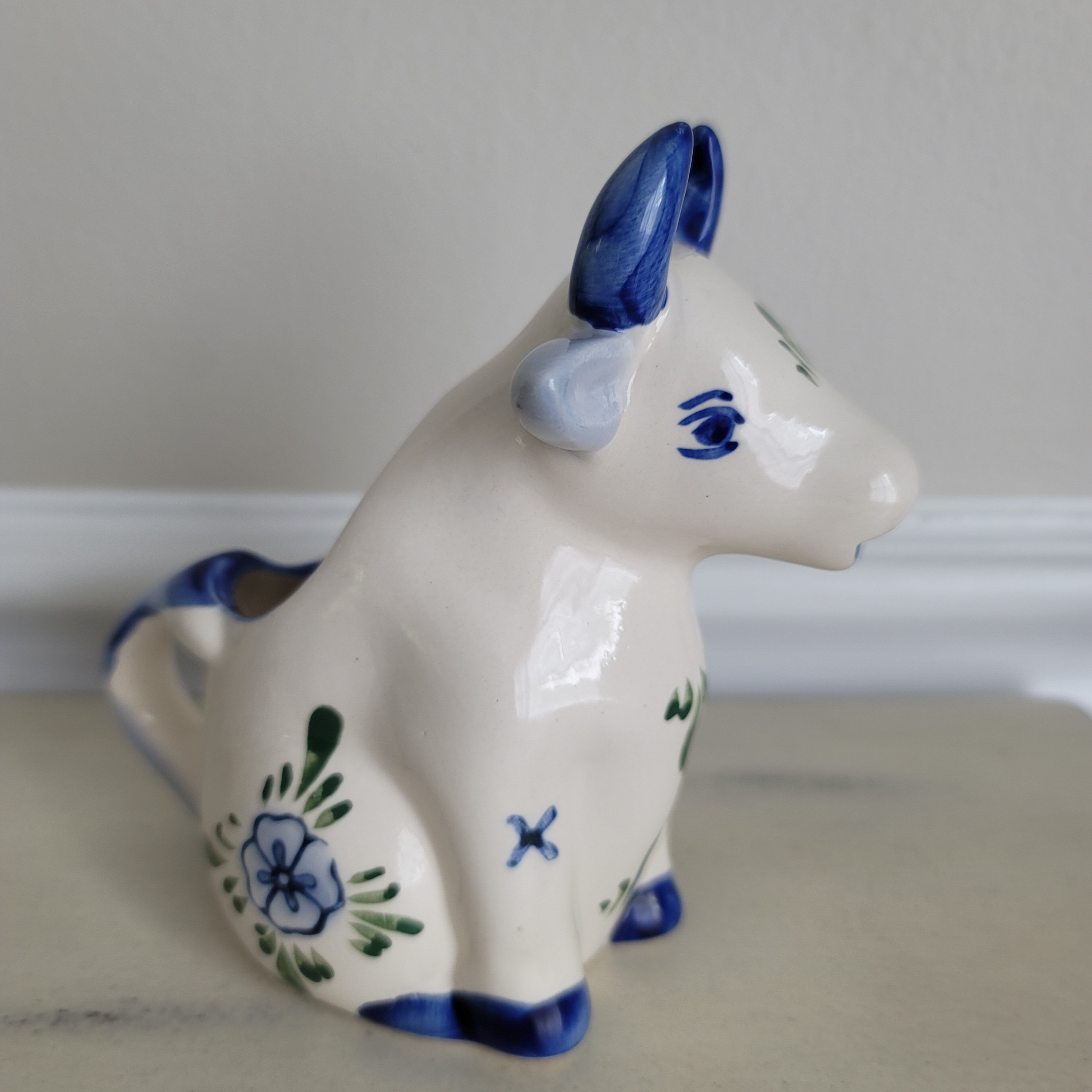 Vintage Hand Painted Delft Cow Creamer Holland Cow Pitcher - Etsy