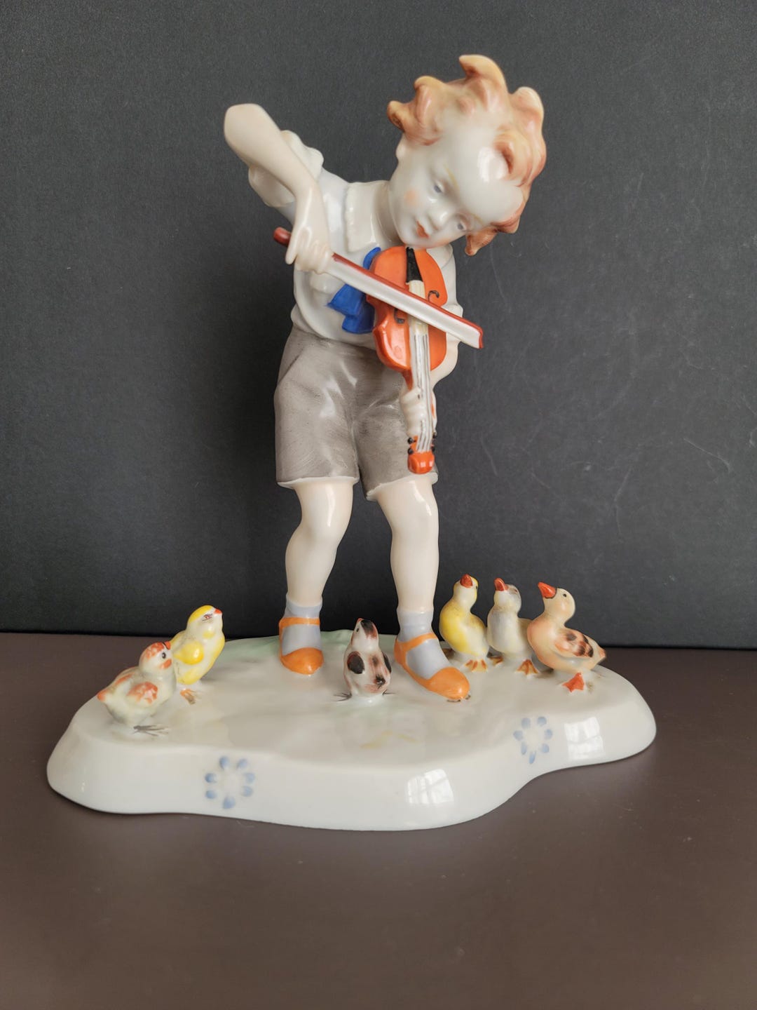 German Metzler & Ortloff Porcelain Figurine: Boy Violinist With ...