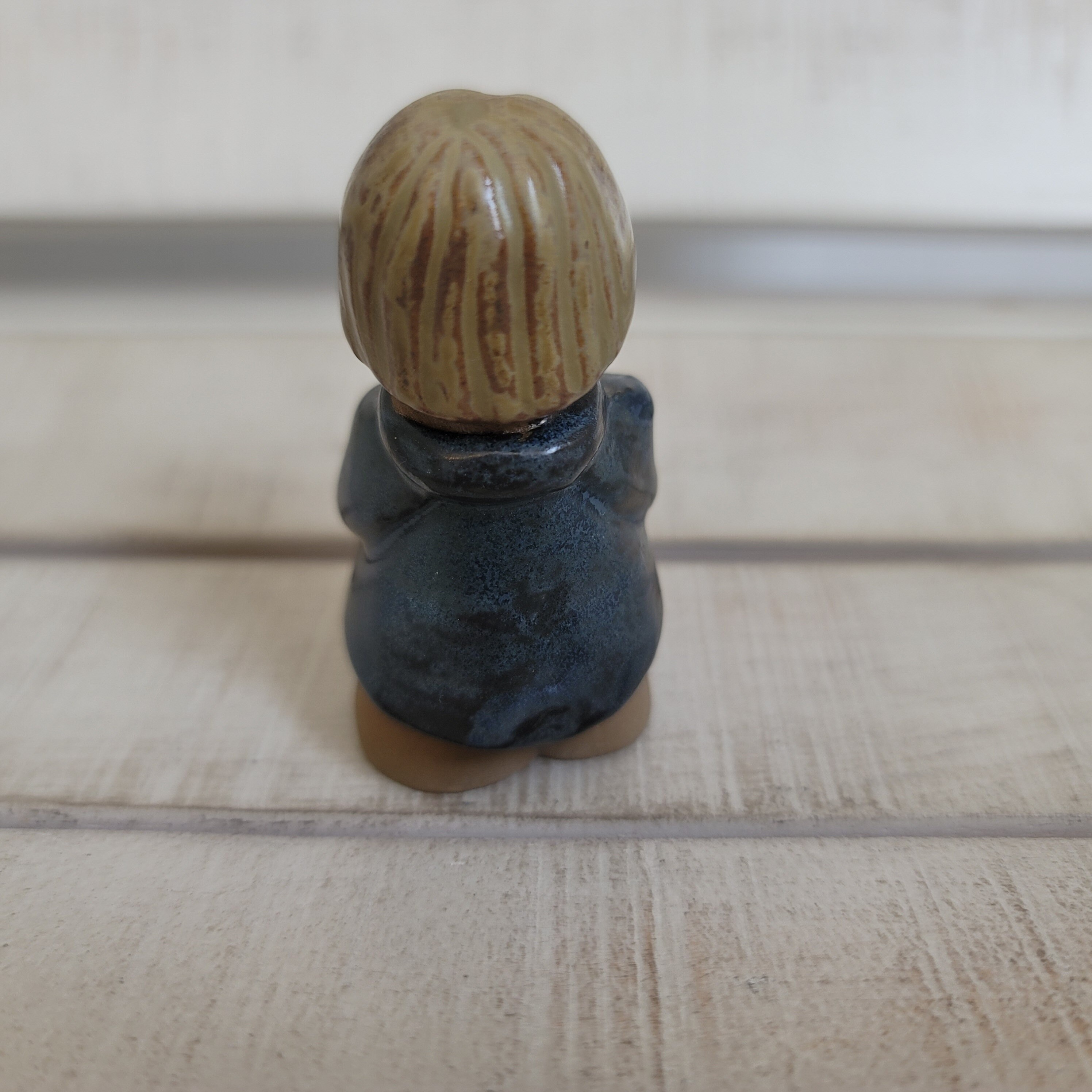 Vintage Miniature Pottery Figurine of Man Playing Horn/ Unusual Pottery ...