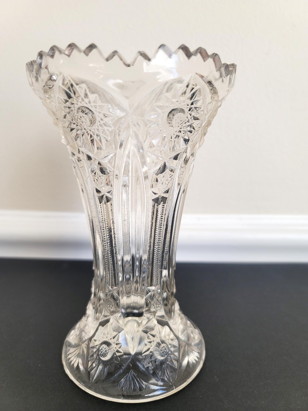 Vintage Heisey EAPG Vase: Beaded Panel Sunburst Pattern, 1898-1912 - Etsy