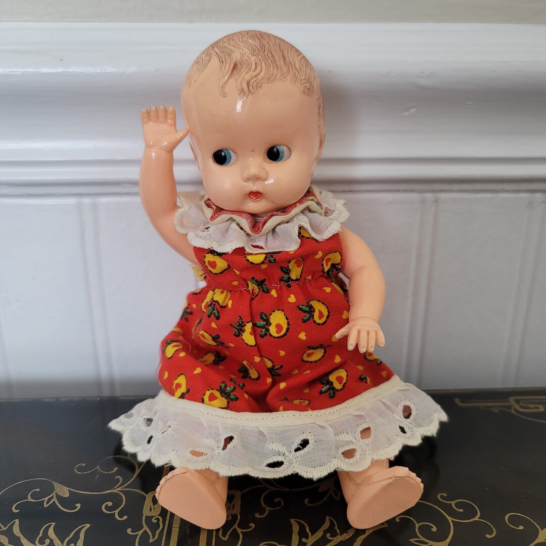 Vintage Ideal 8 Inch Baby Doll in Red Dress - Etsy