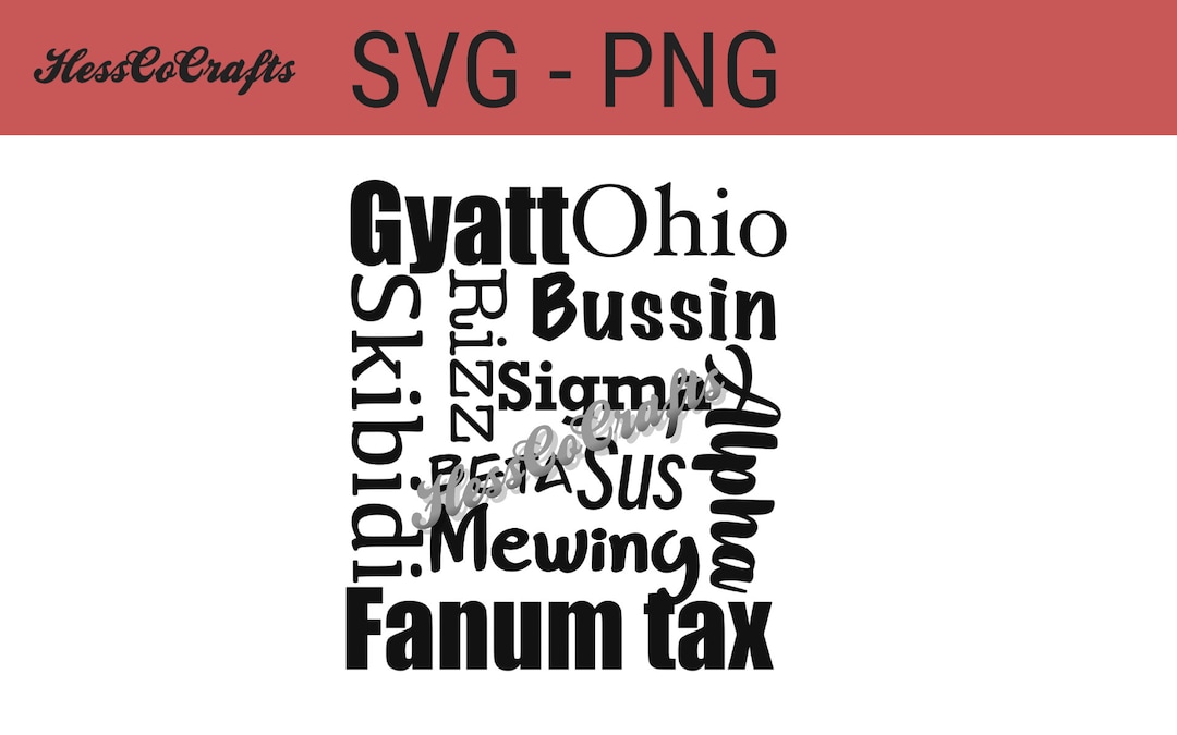 Slang Png, Slang Svg, Gyatt Png, Rizz Png, Fanum Tax Png, Sigma Svg ...