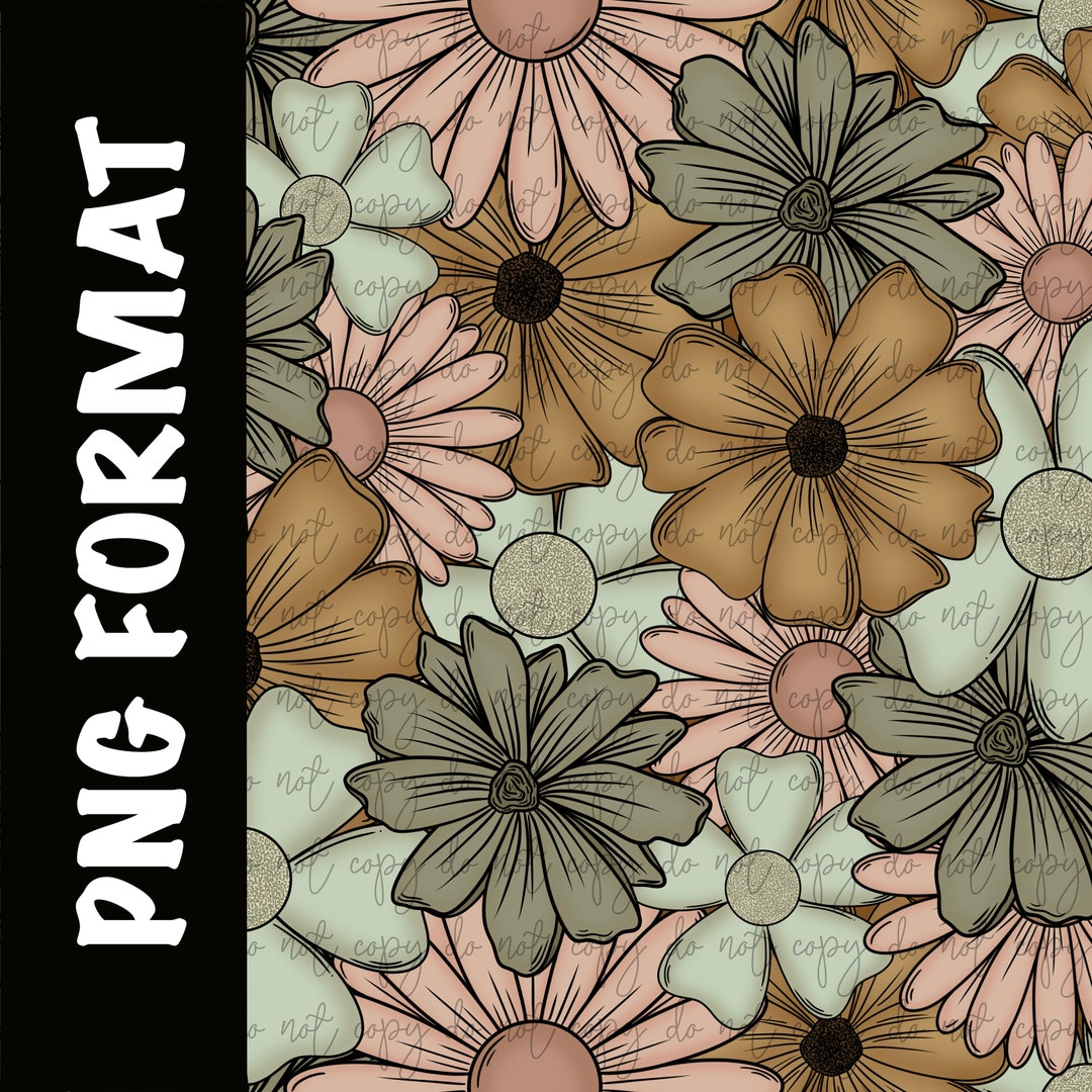 Chrome Olive Peach Floral Seamless - Etsy