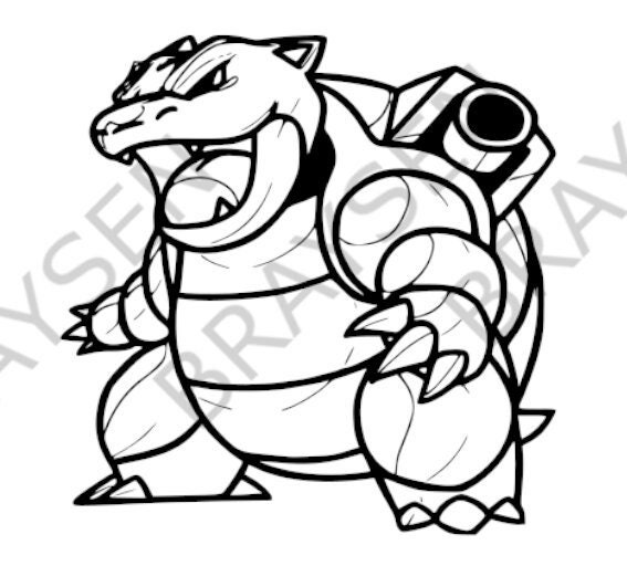 Blastoise Outline SVG PNG - Etsy UK