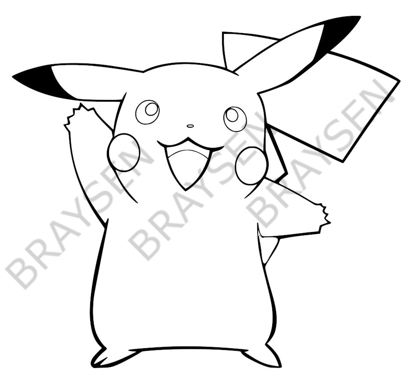 Pikachu Outline SVG PNG - Etsy Canada