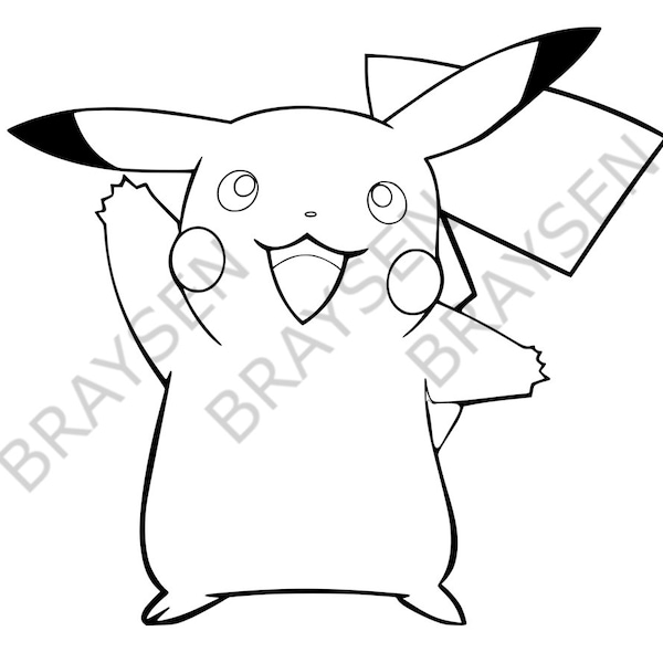 Pikachu Outline - Etsy