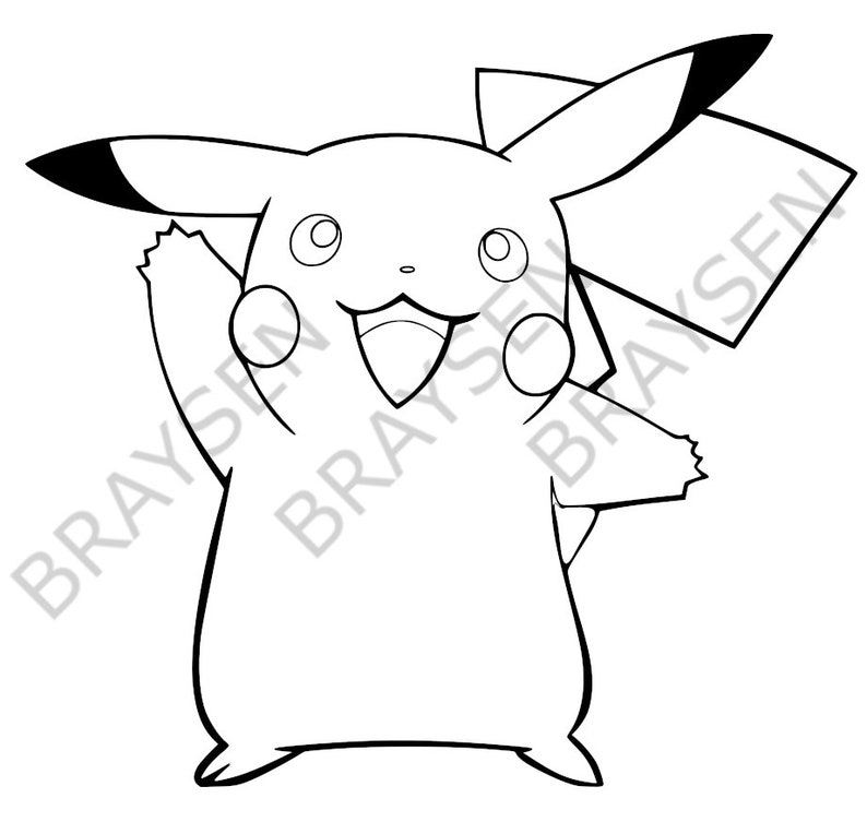 Pikachu Outline SVG PNG - Etsy Canada