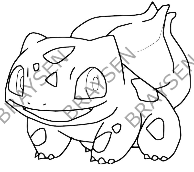 Bulbasaur Outline SVG PNG - Etsy Sweden