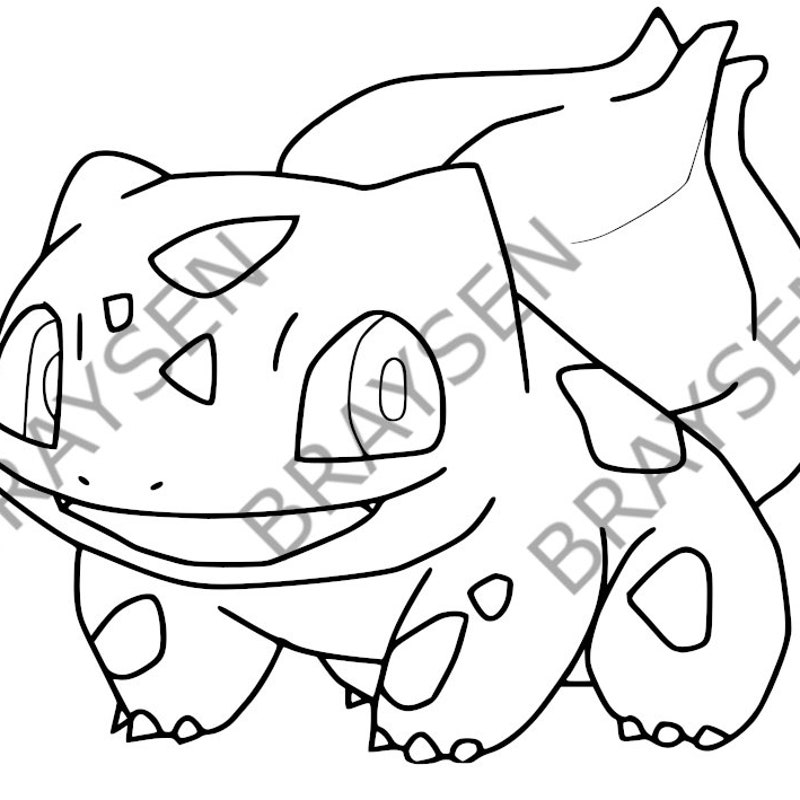 Outline of Bulbasaur - Etsy UK