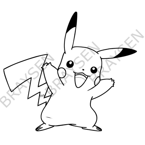 Pikachu Outline - Etsy