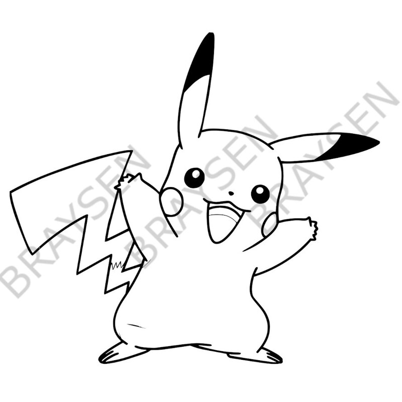 Pikachu Outline - Etsy
