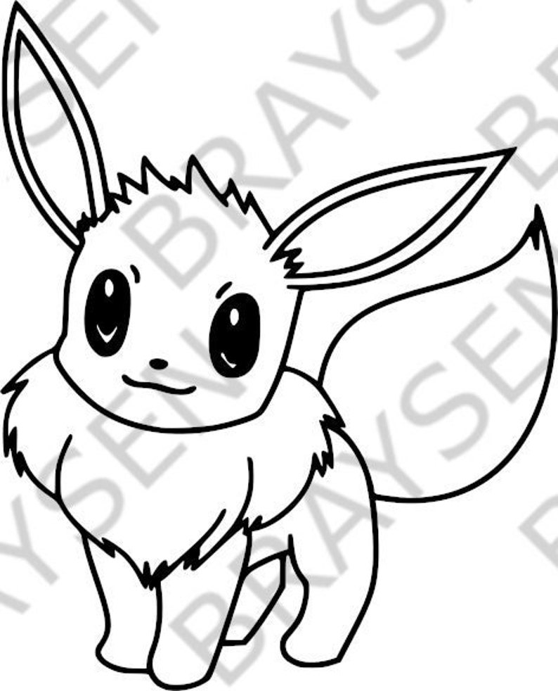 Eevee Outline SVG PNG - Etsy Australia