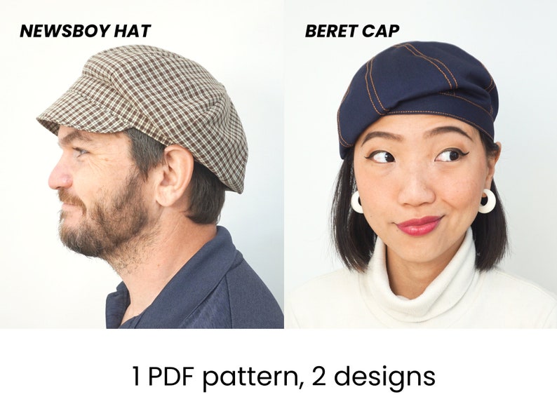 Newsboy Beret Hat Sewing Pattern: Child to Adult Sizes (PDF Pattern) - Etsy