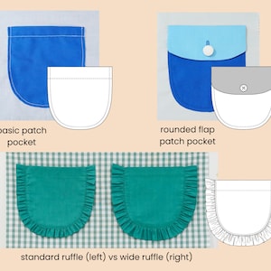 6 SIZES! Patch Pocket Bundle PDF Sewing Pattern | 6 Designs, Child Teen ...