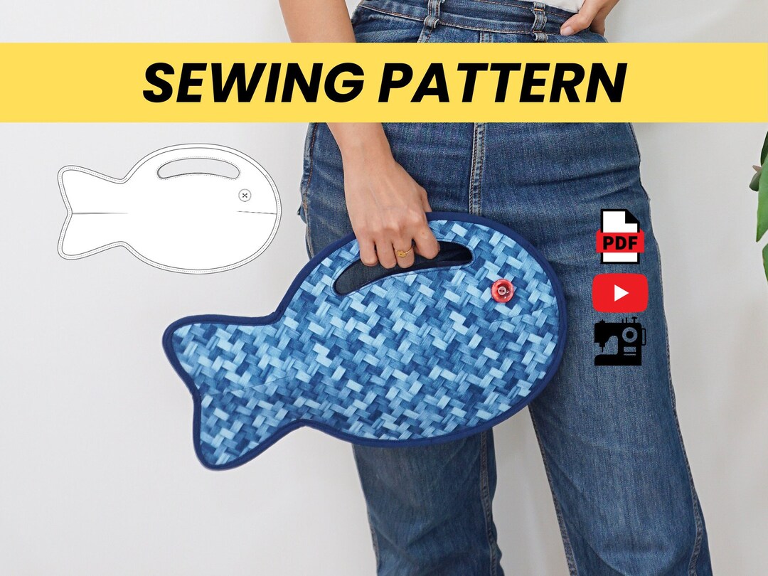 Fish Purse Clutch Bag Digital PDF Sewing Pattern for Adult and Child ...