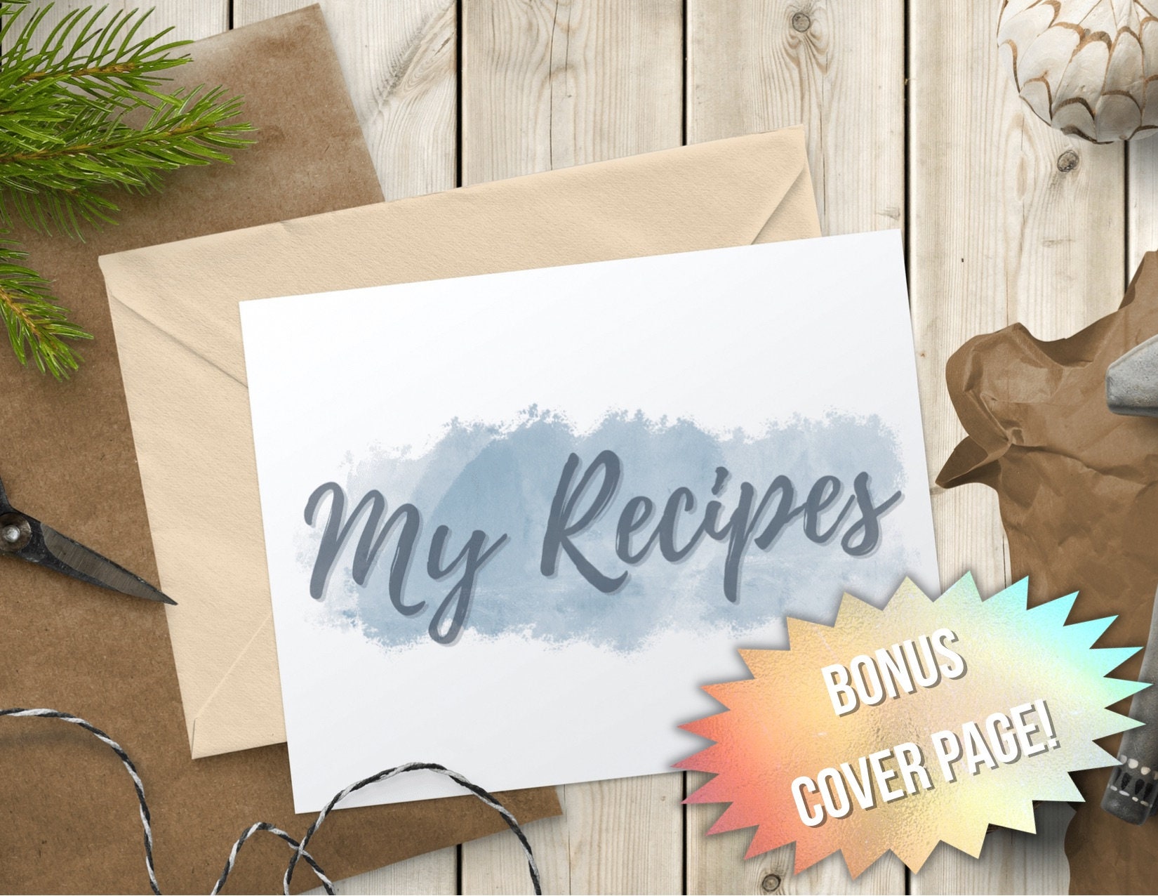 Editable Recipe Template - Card Size/extra Info Page/bonus Cover ...