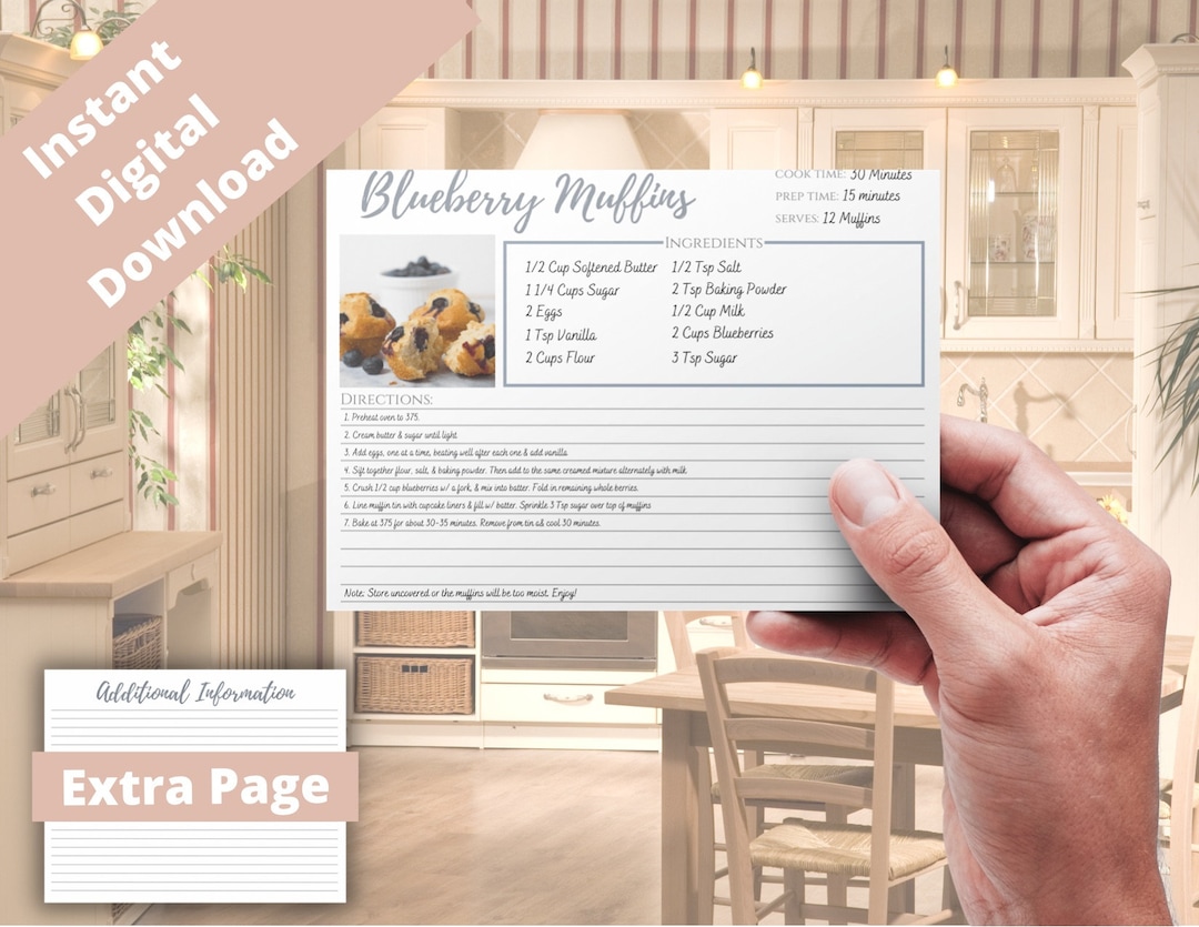 Editable Recipe Template - Card Size/extra Info Page/bonus Cover ...