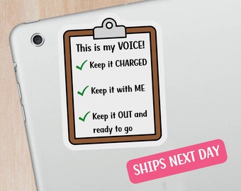 Lets Communicate AAC Device Waterproof Vinyl Die-cut Sticker - Etsy