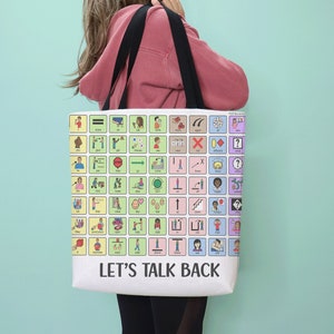 AAC Core Vocabulary Bag a Black AAC Tote Bag for Special Education ...