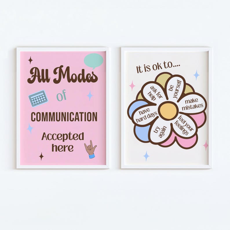 Retro Pastel Speech Therapy Sign Poster for SLP Decoration Wall Art ...
