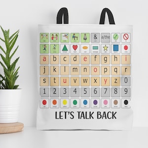 AAC Core Vocabulary Bag a Black AAC Tote Bag for Special Education ...
