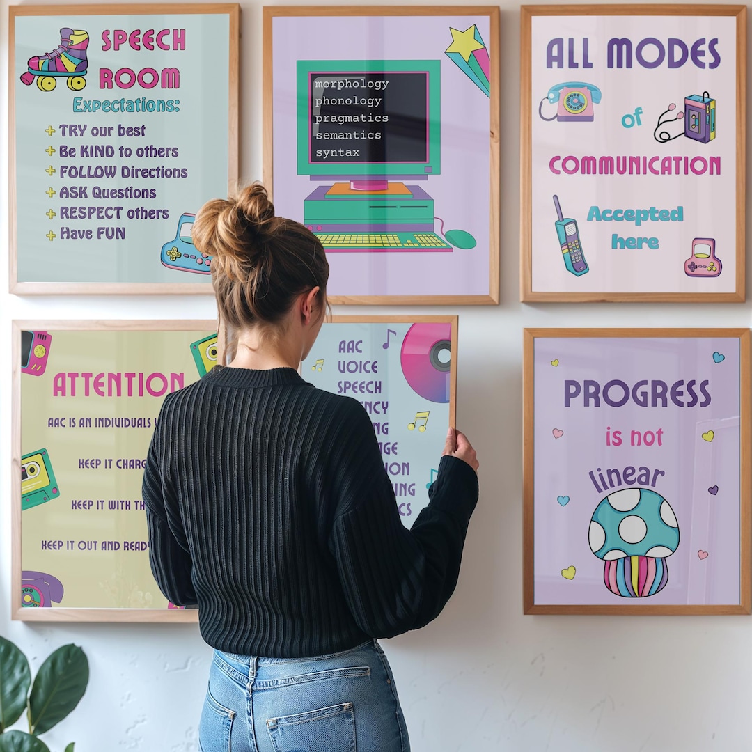 Retro Speech Therapy Room Decor 80s Nostalgic Speech Posters for Speech ...