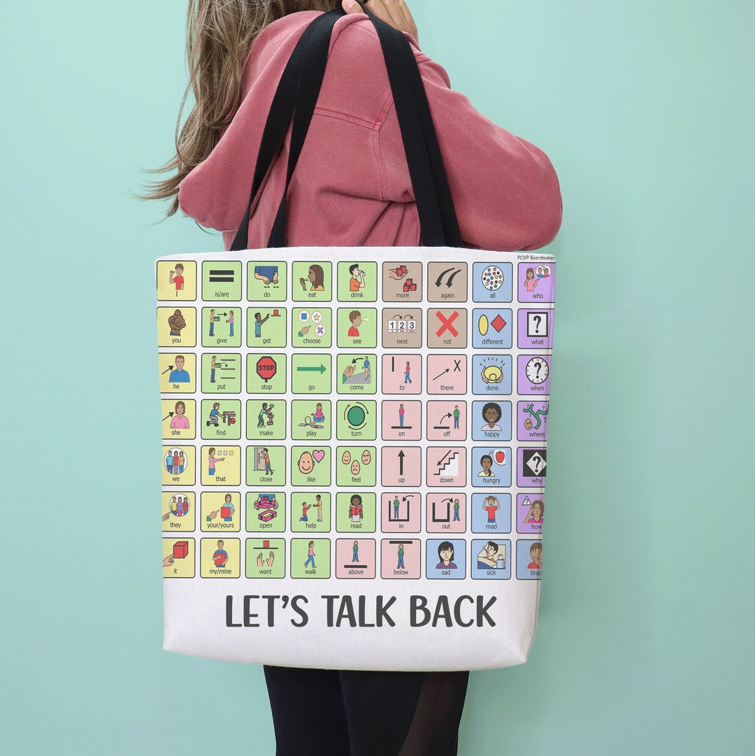 AAC Core Vocabulary Bag for Speech Therapy Tote for AAC Bag for Sped ...