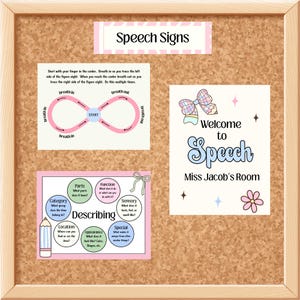 Pastel Speech Bulletin Board Kit for Boho SLP Room Decorations for ...