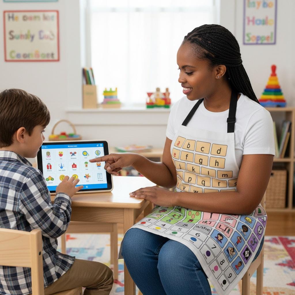 AAC Core Board Apron for SLP Gift Speech Therapy Core Vocabulary Apron ...