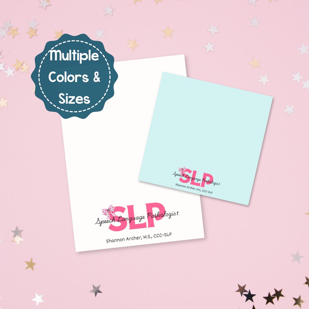 Pink SLP Post-it® Note Pads for Speech Language Pathologist Gift for ...