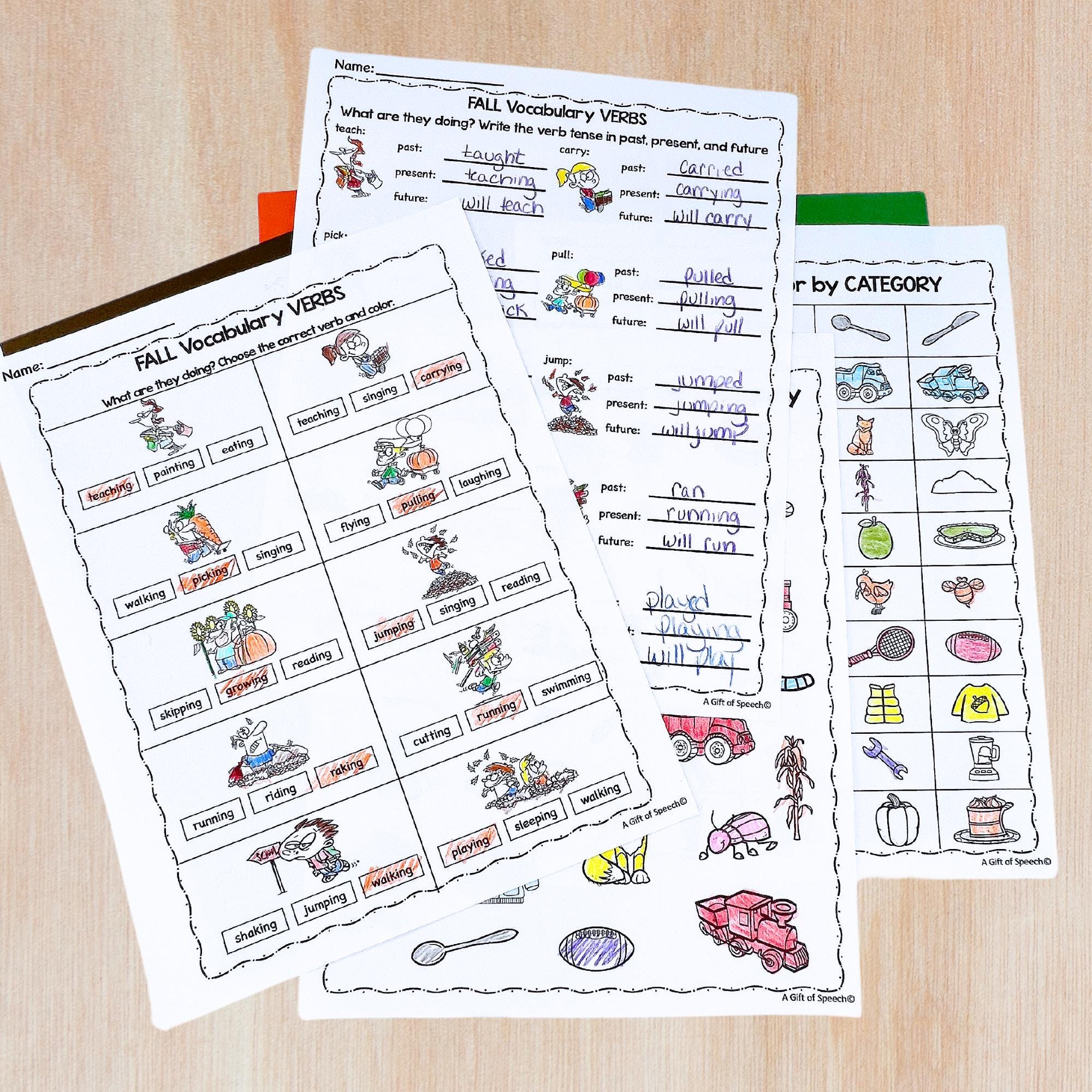 Speech Therapy Materials Receptive Language Worksheet Bundle Seasonal ...