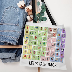AAC Core Vocabulary Tote for SLP Bag for Special Education Teacher Tote ...