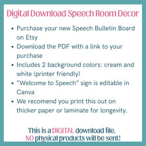 Pastel Speech Bulletin Board Kit for Boho SLP Room Decorations for ...