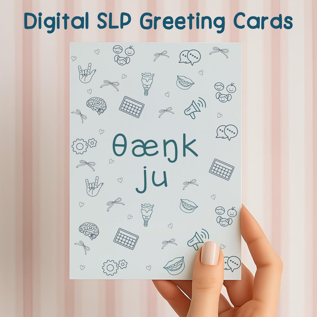 SLP Greeting Card Digital Thank You Card for Speech Language ...
