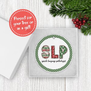 Personalized SLP Ornament for Speech Pathologist Christmas Gift for ...