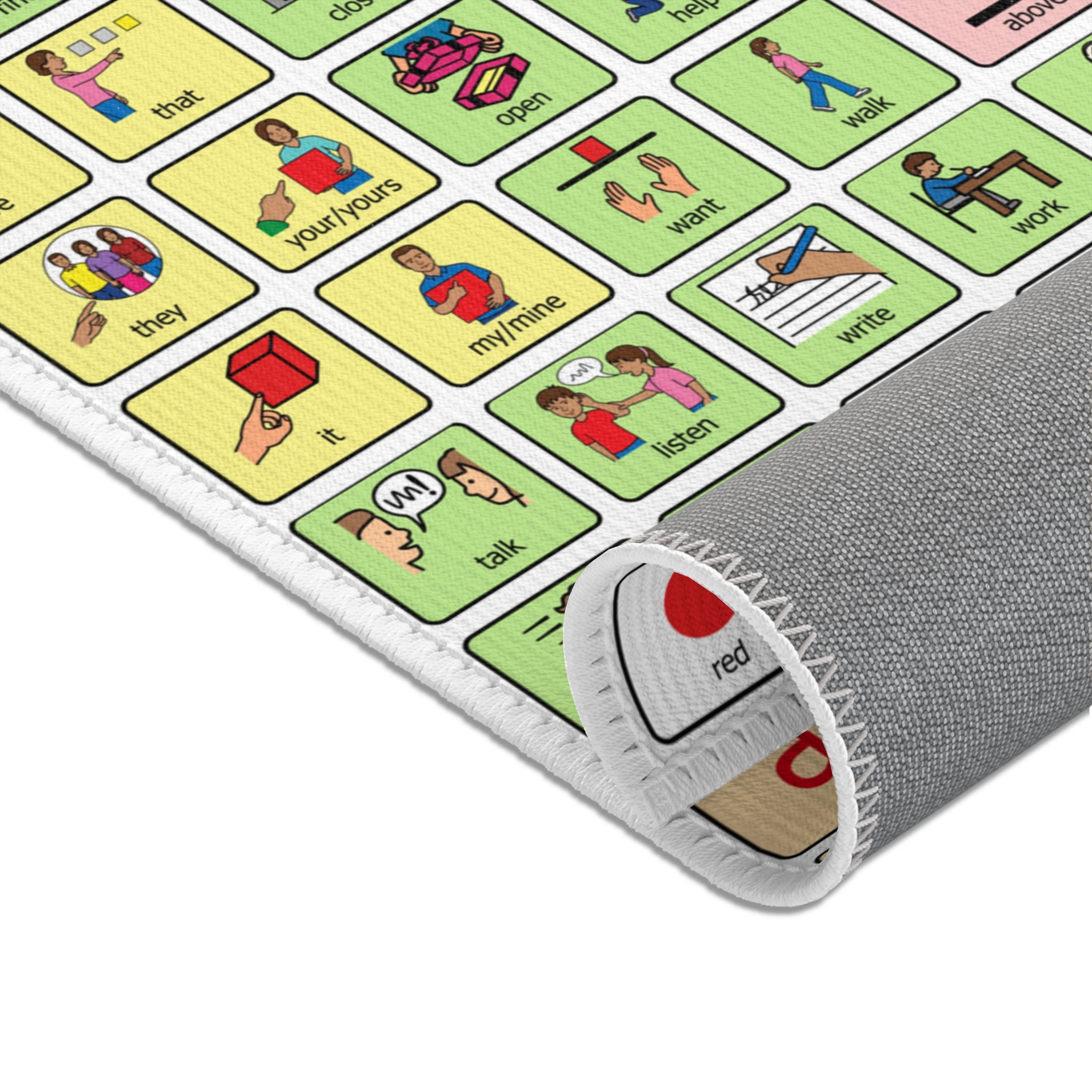 Core Vocabulary Rug AAC Core Board for Sped Classroom Rug for Speech ...