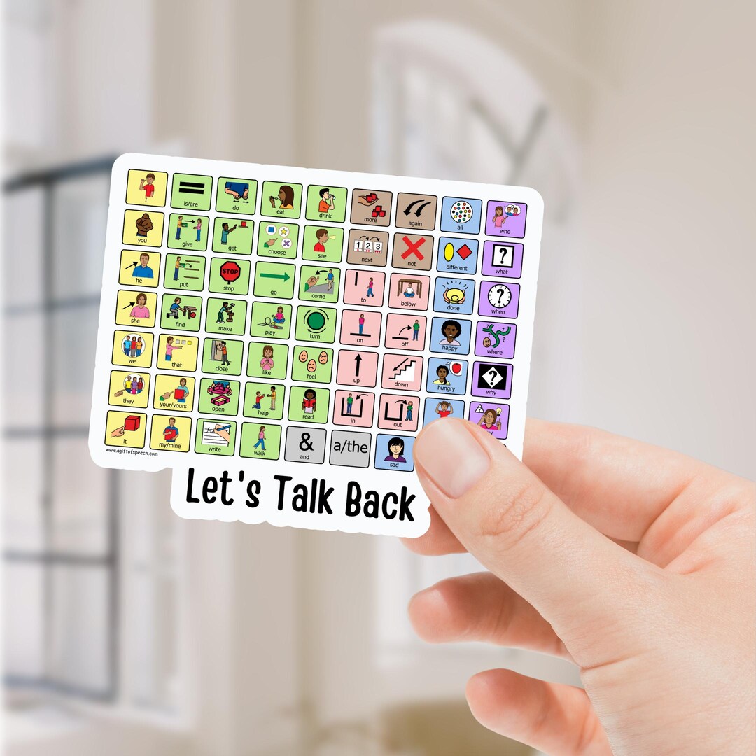AAC Core Vocabulary Sticker for SLP Gift for Sped Teacher Sticker for ...