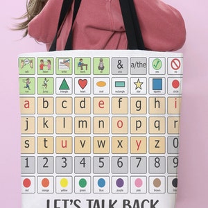AAC Core Vocabulary Bag a Black AAC Tote Bag for Special Education ...