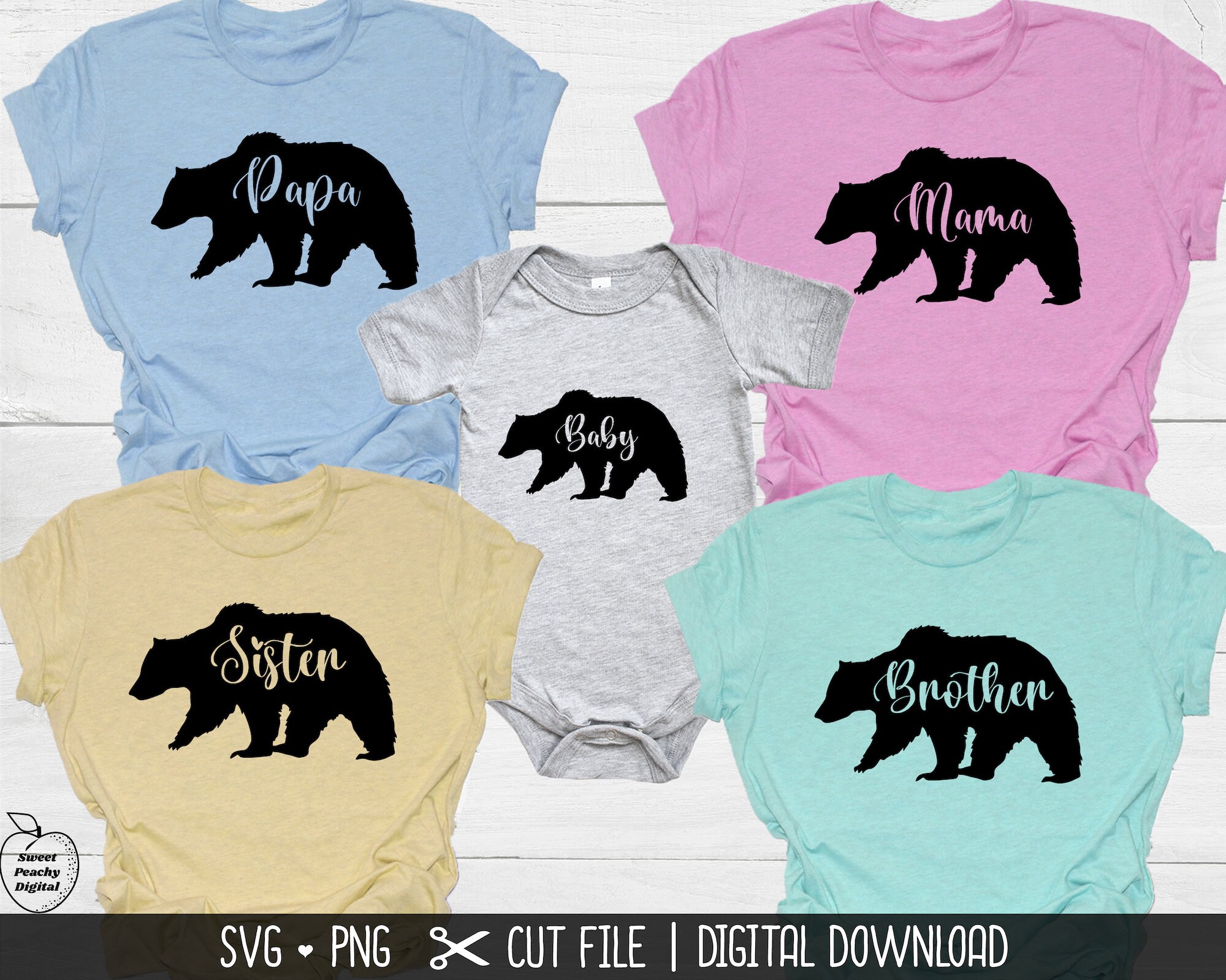 Bear Family SVG Bundle, Mamabear Svg, Papa Bear Svg, Brother Bear ...