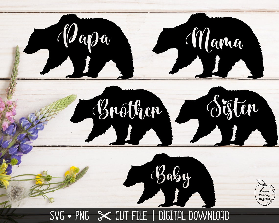 Bear Family SVG Bundle, Mamabear Svg, Papa Bear Svg, Brother Bear ...