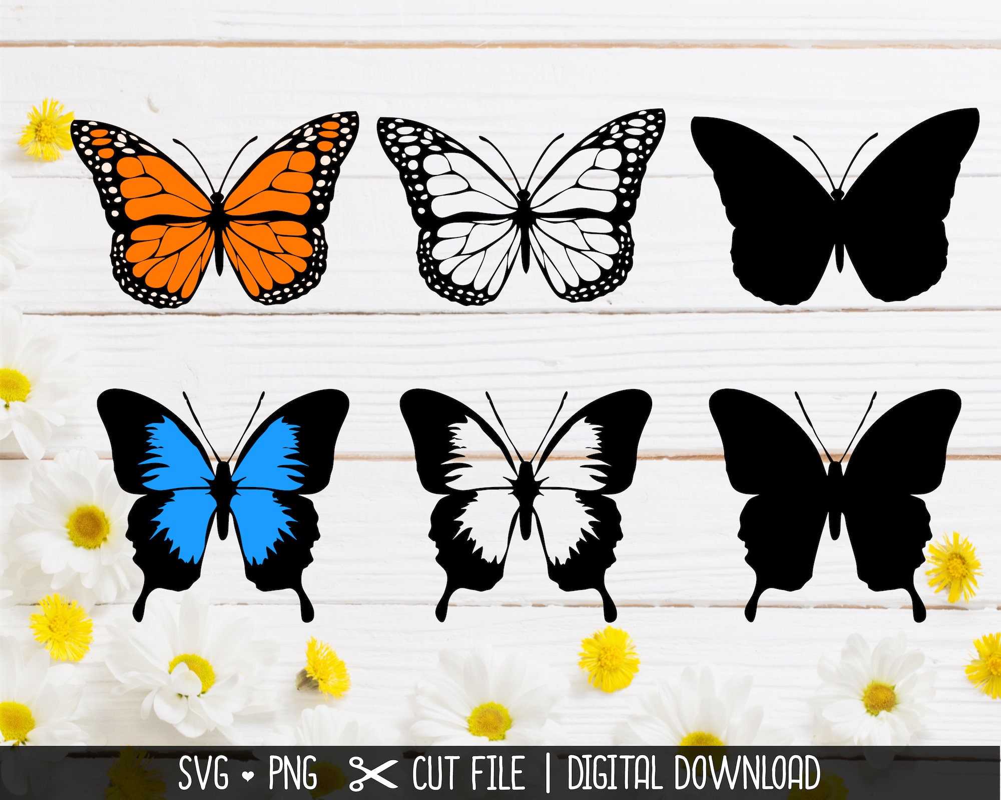 Butterfly Bundle SVG Layered Butterfly SVG Blue Butterfly - Etsy