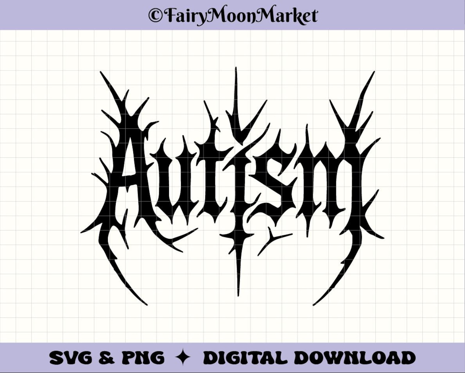 Autism SVG PNG – Black Metal Font Autism Design – Funny Autistic ...