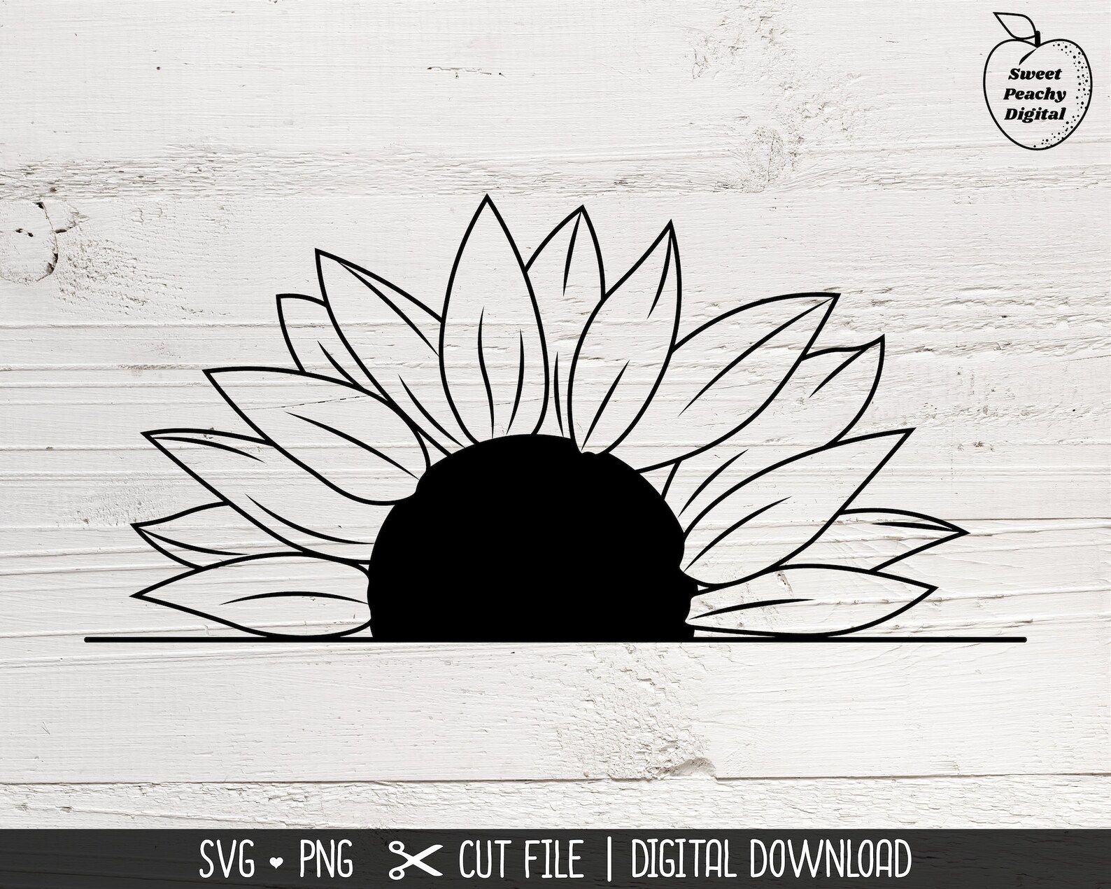 Half Sunflower SVG Sunflower SVG Sunflower Shirt SVG Spring - Etsy