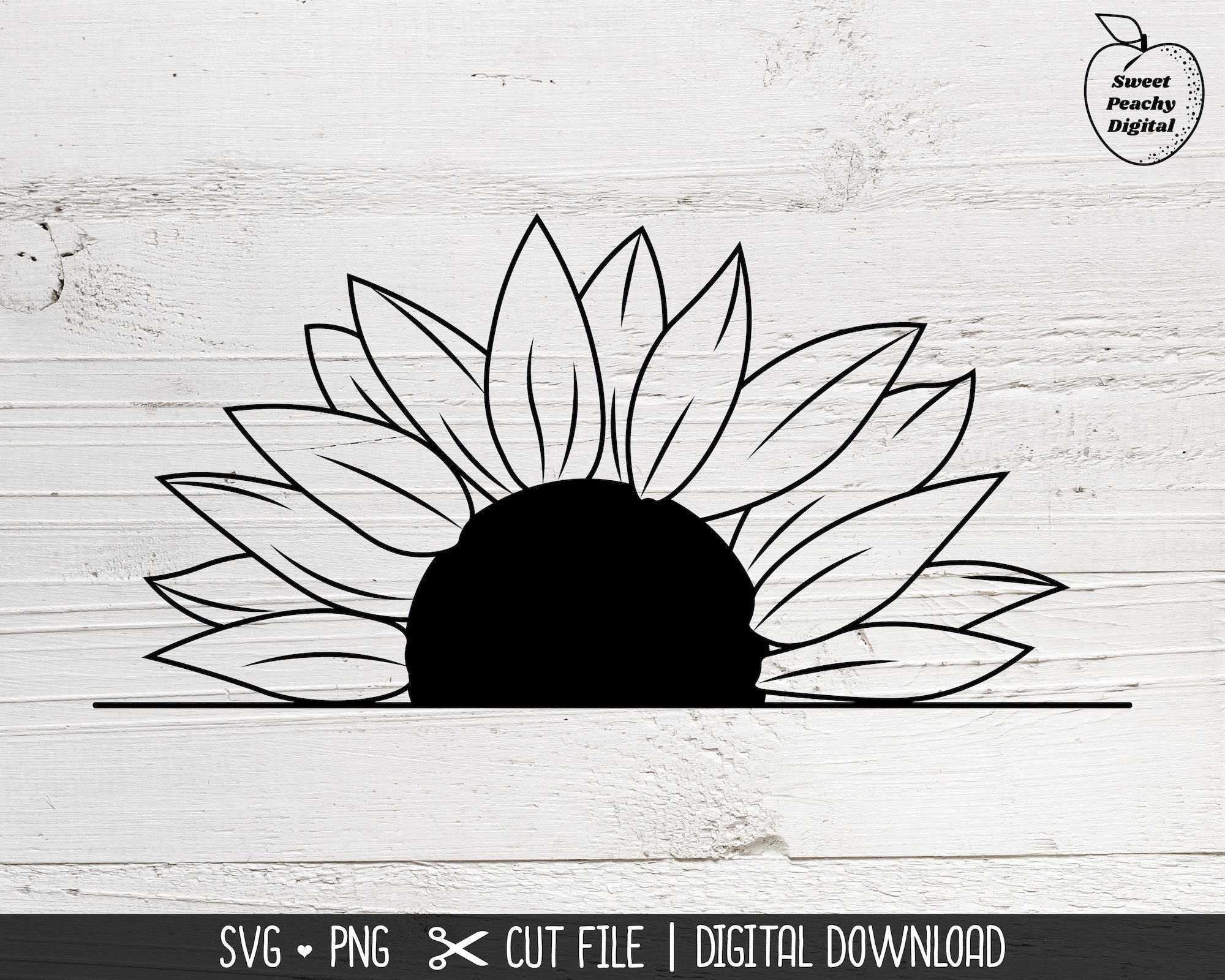 Half Sunflower SVG Sunflower SVG Sunflower Shirt SVG Spring - Etsy