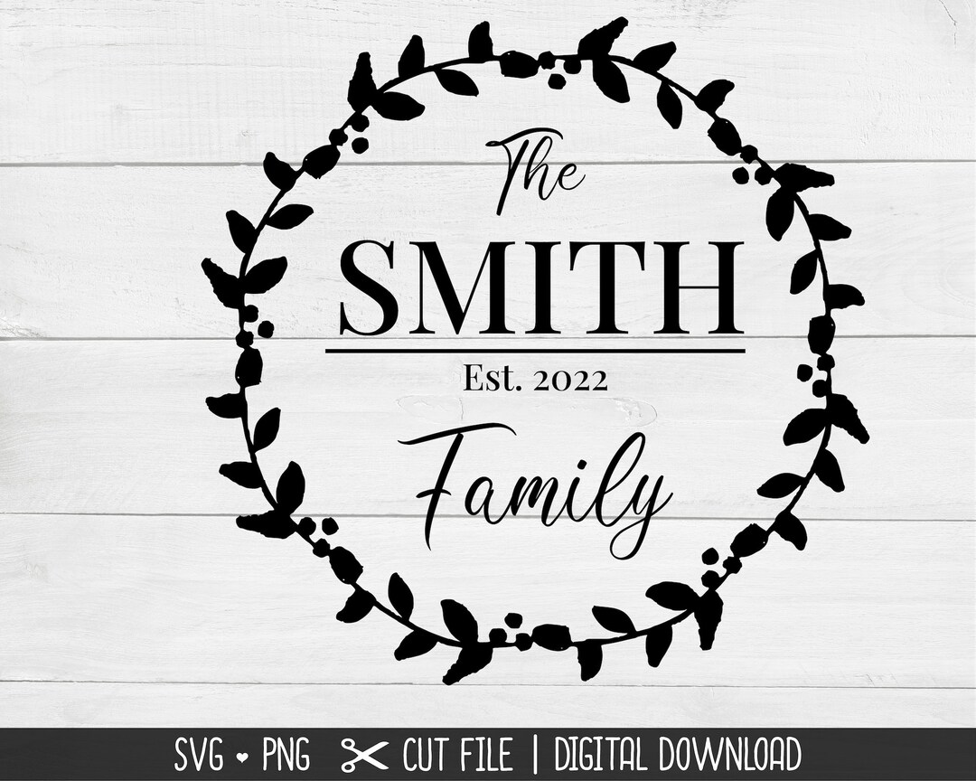 Family Name Frame SVG, Wedding SVG, Monogram SVG, Instant Download, Cut ...