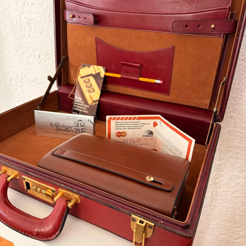 Vintage Red Leather Presto Briefcase - Etsy