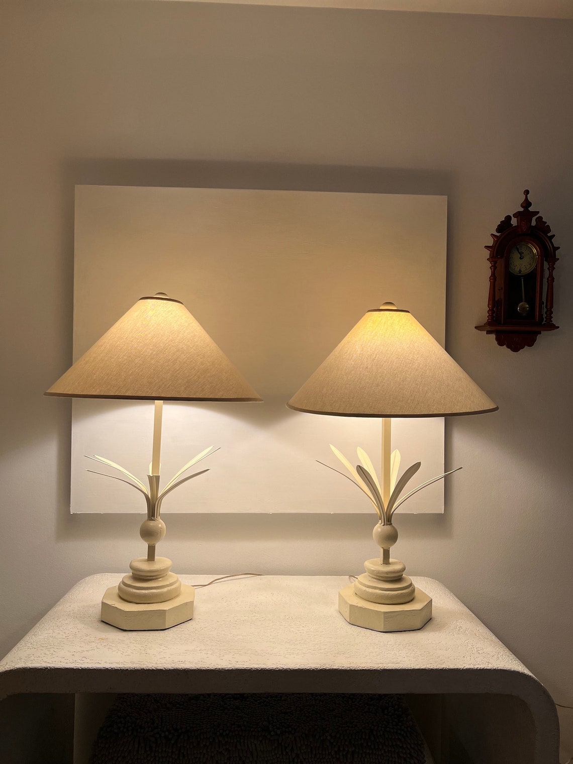 Vintage Floral Leaf Lamps / 90s Home Decor / Lighting - Etsy