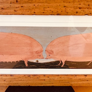 Warren Kimble Pig Print: Large Vermont Pigs, Country Kitchen Art - Etsy