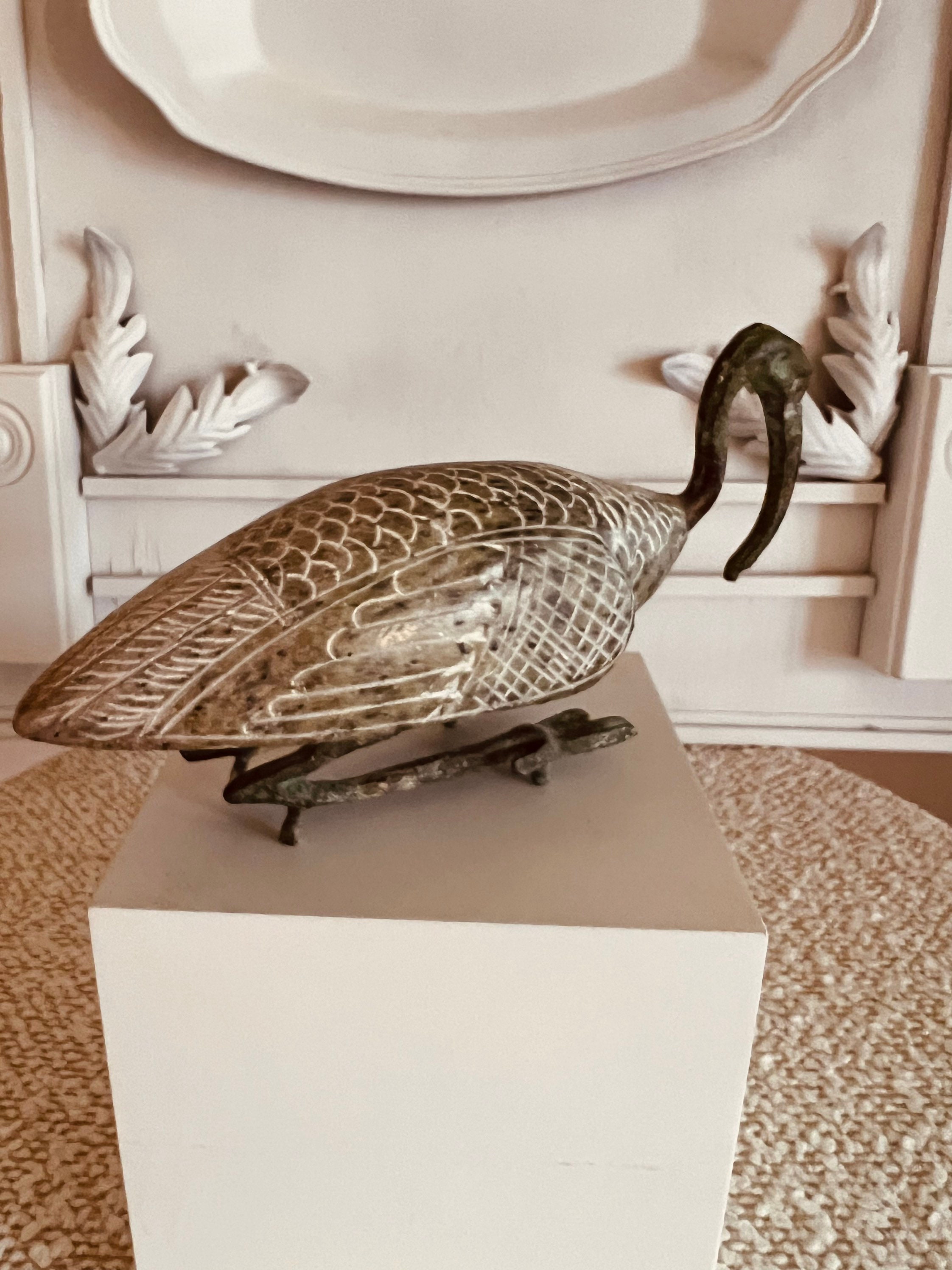 Vintage Stone Crane / Stone Carved Sculpture / Retro Bird Art - Etsy