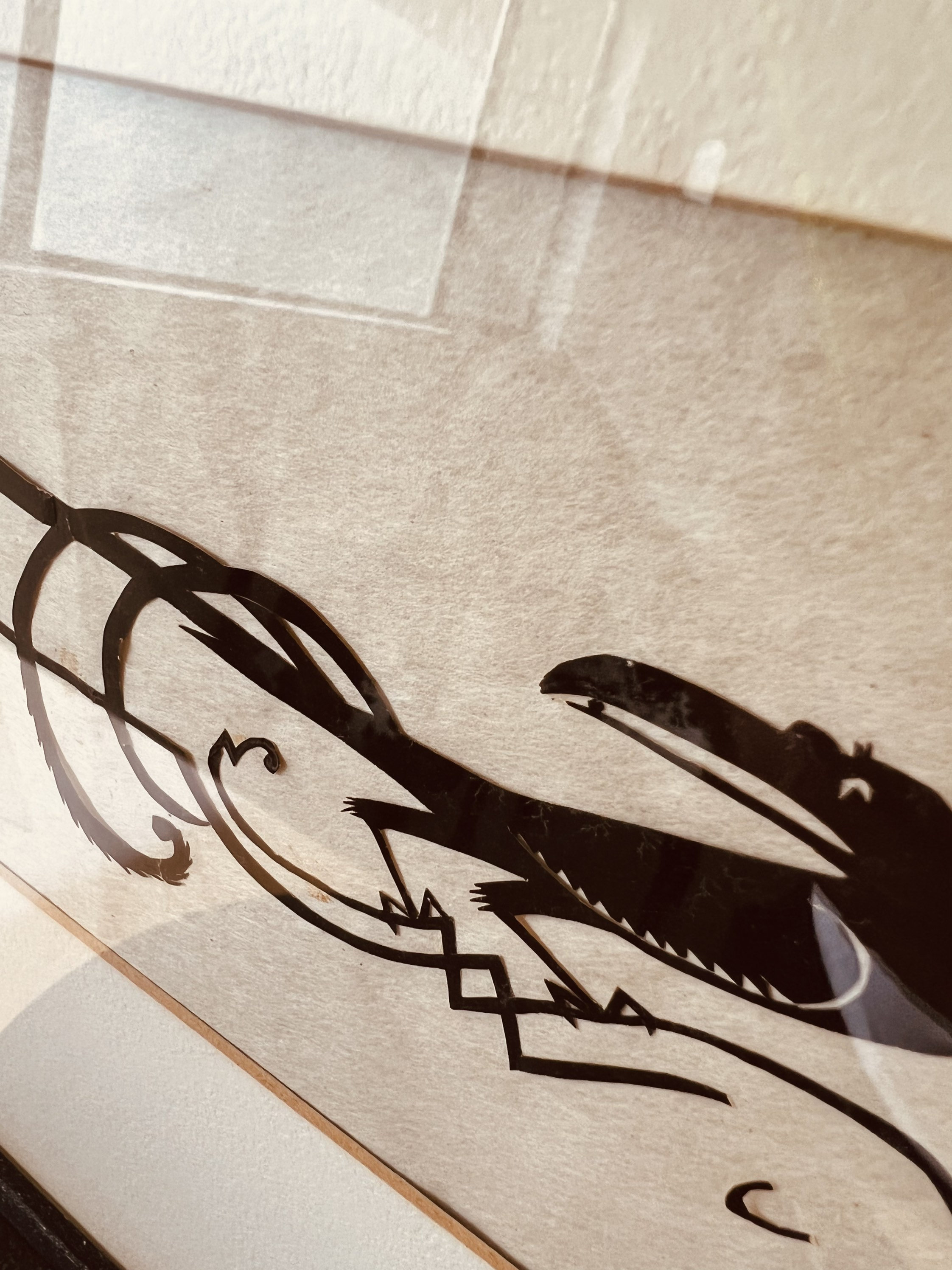 Vintage Paper Inlay Art / Bird Silhouette / Unique Art / - Etsy